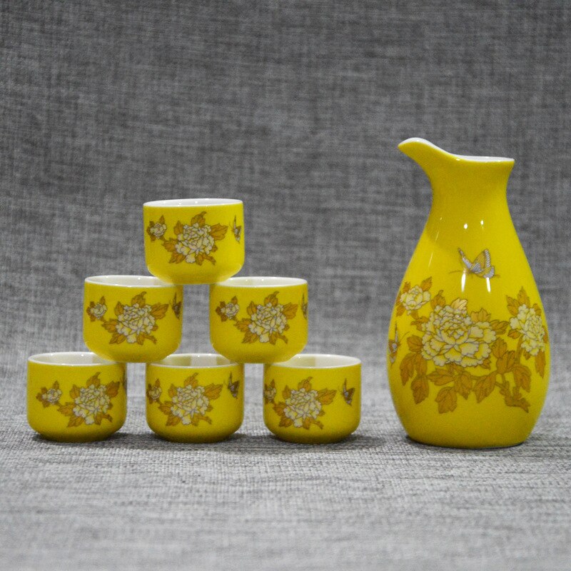 Noble Ceramic Wine Set 250ml Golden Dragon Peony A... – Vicedeal