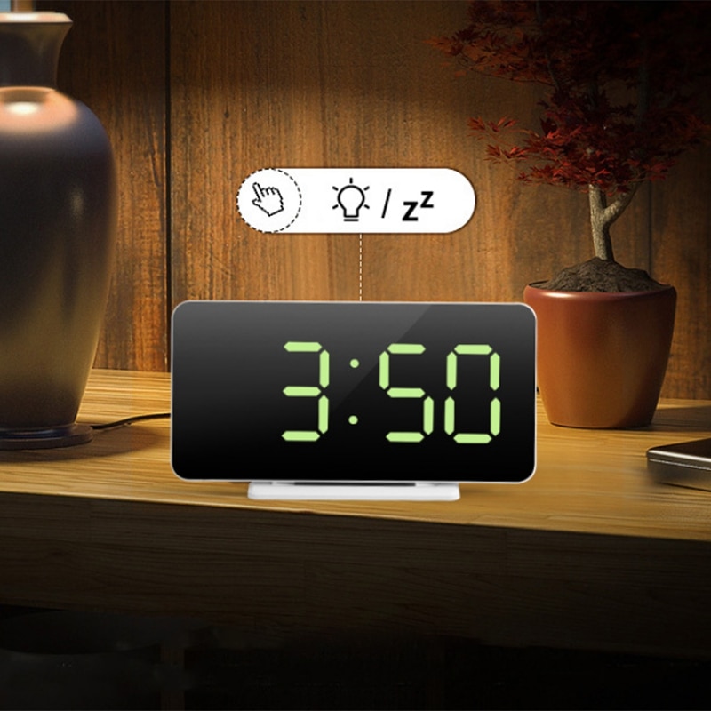 Multifunktionale Spiegel Digitale Uhr LED Wecker E... – Vicedeal