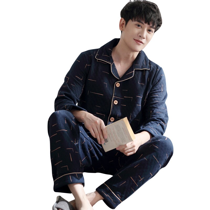 Pajamas For Men Print Leaves Grid Modern Style Hom... – Grandado