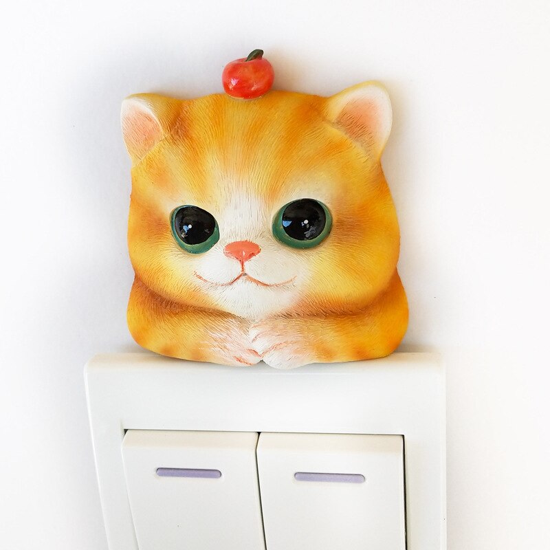 3D Leuke Kat Hars Schakelaar Sticker 3D Muursticke... – Grandado