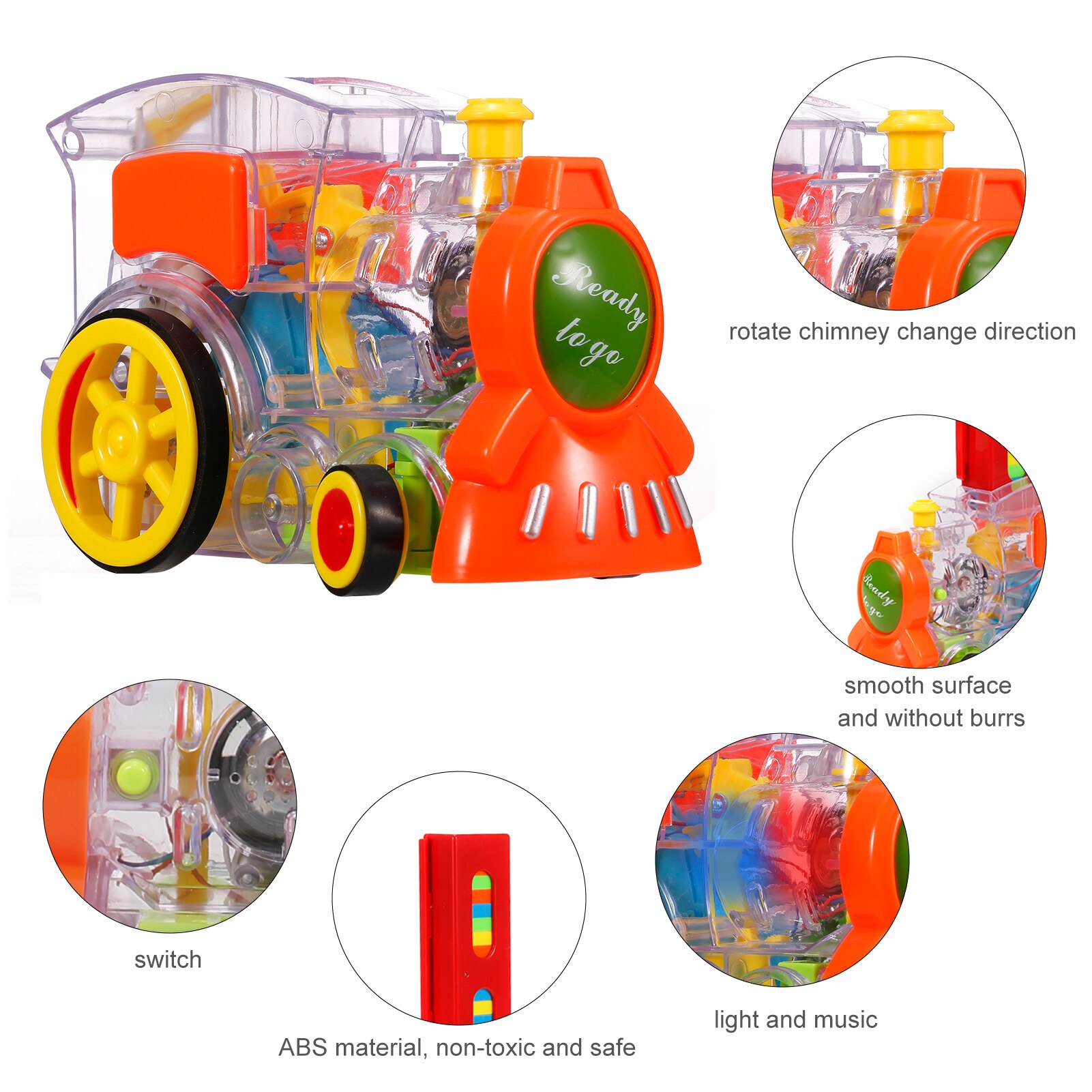 Domino Train Toy Train Blocks Set Train Model with... – Grandado