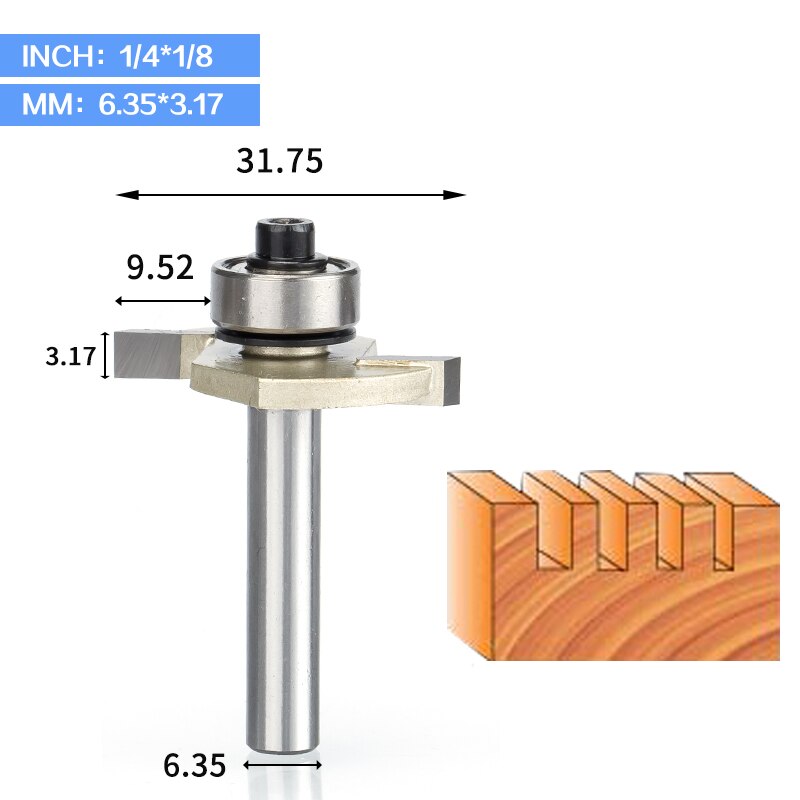 HUHAO 1 pcs 1/4 inch Rabbeting Bit met Lagers hout... – Grandado