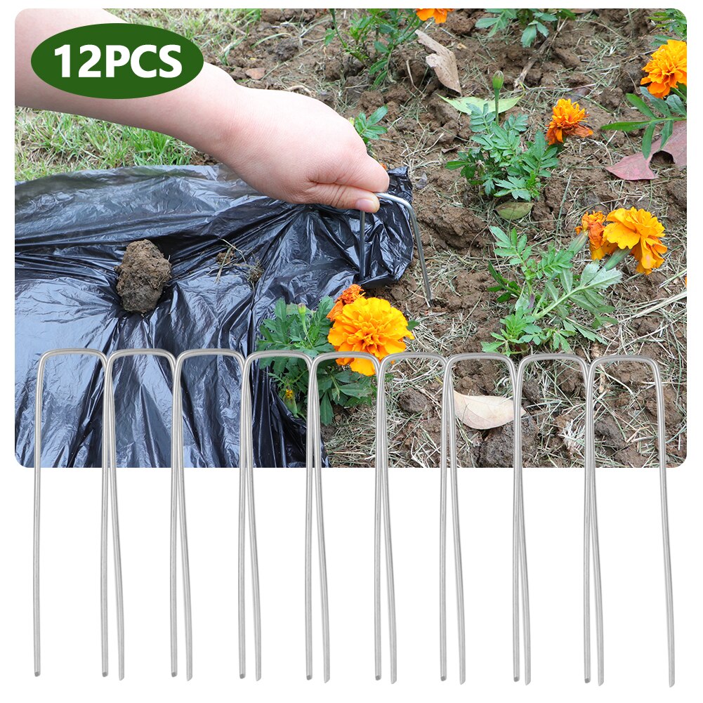 12PCS Gauge Heavy Duty U-Shaped Garden Stakes Pins... – Grandado