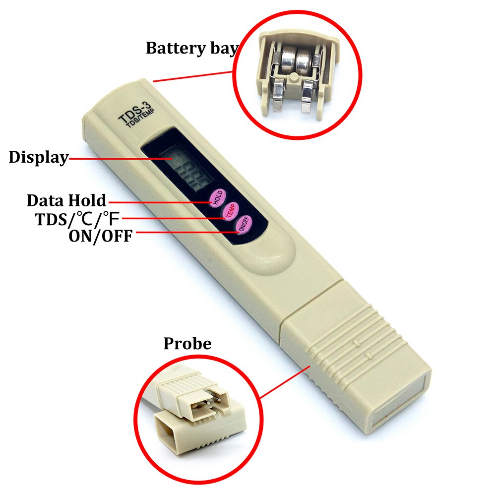 2 in 1 TDS/Temp Tester 0-9990 ppm TDS Meter Water ... – Grandado