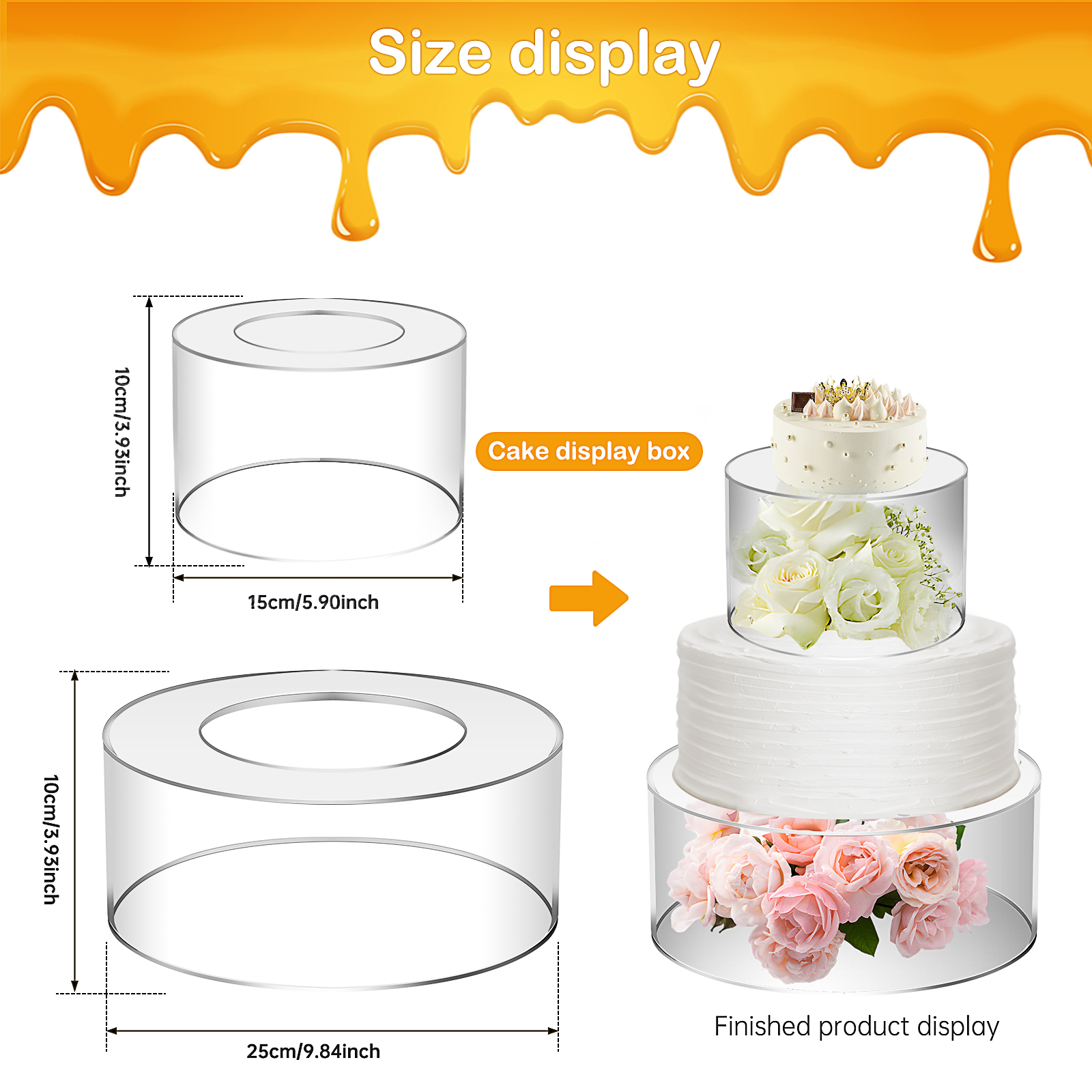 2/1pc Cake Display Board Round Clear Cake Stand De... – Grandado