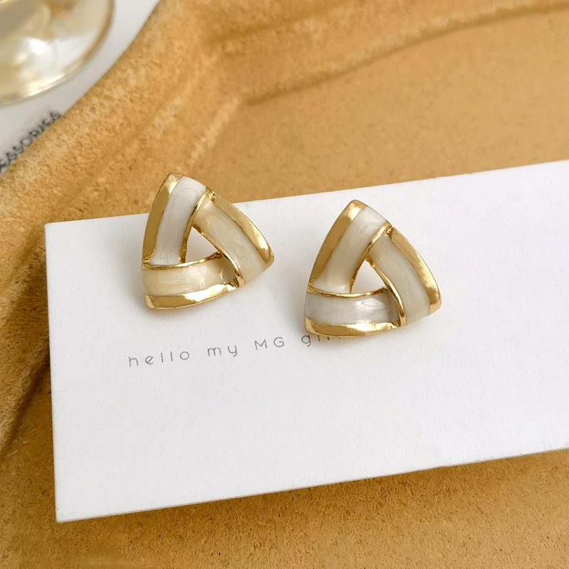 Korean Style Triangular Geometric Earrings Clip on... – Vicedeal