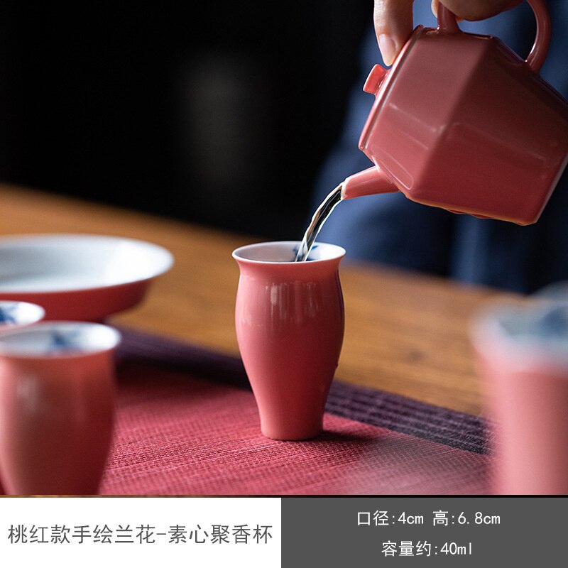 2pc/Set 40ml Peach Pure Hand-painted Orchid Tea Cu... – Vicedeal
