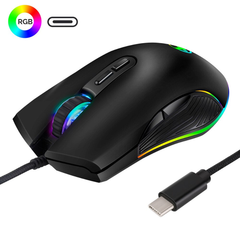 Computer Wired Mouse Type-C Optical Office Mouse 7... – Vicedeal