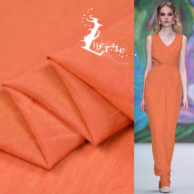 100cm*140cm Orange Silk Cotton Sheer Fabric Yarn D... – Vicedeal