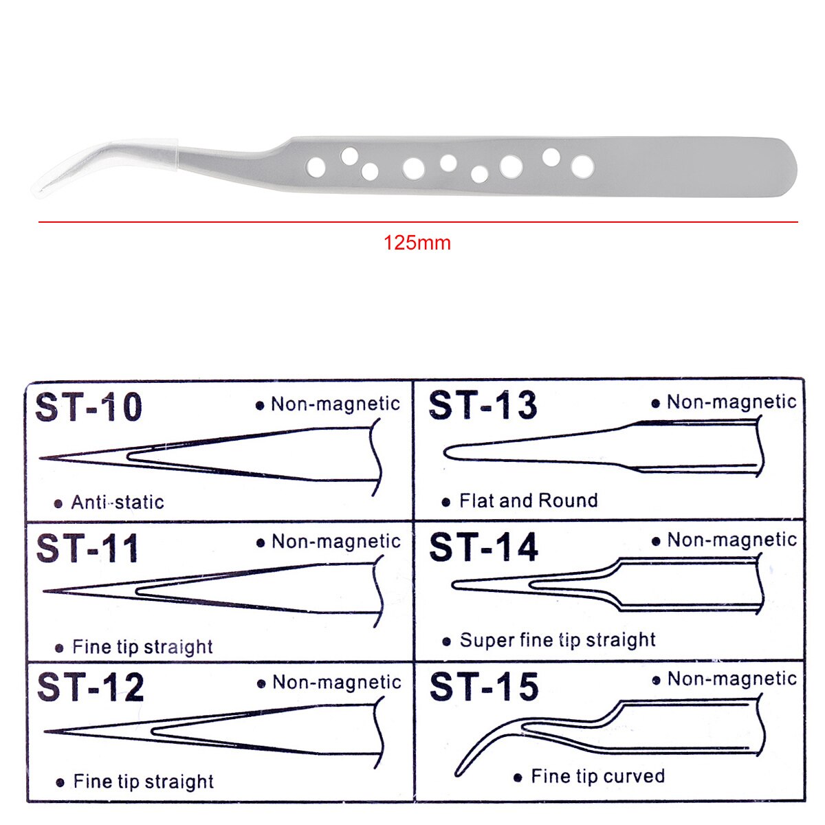 125MM Lightweight Anti Static Curved Tip Precision... – Vicedeal