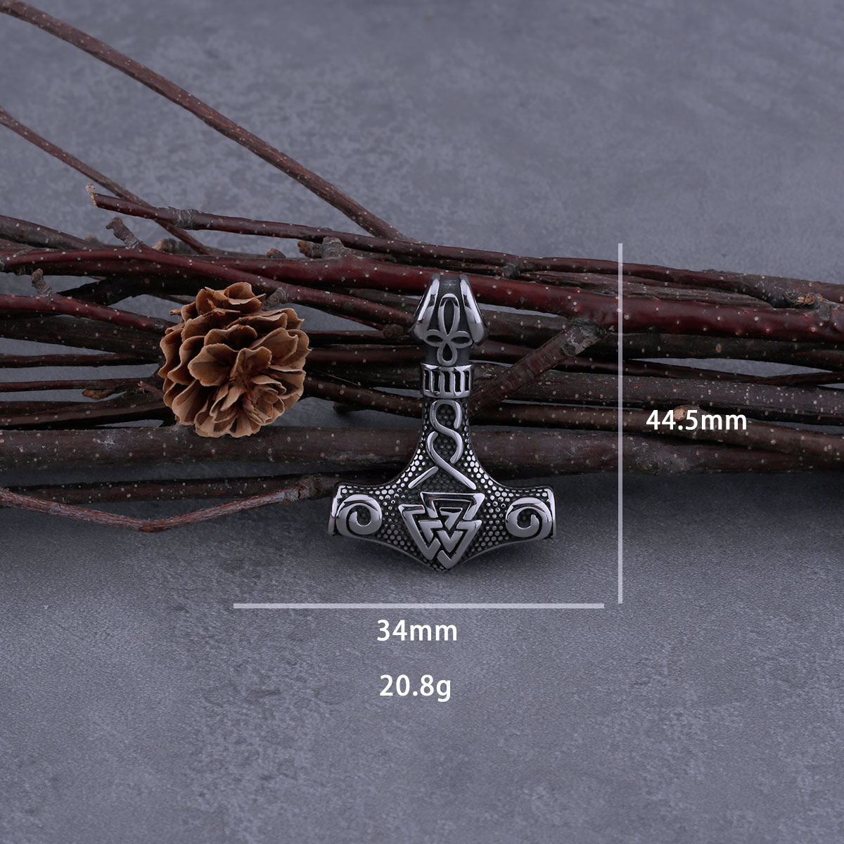 Rvs Viking Mjolnir Quake En Odin Rune Ketting Mann... – Grandado
