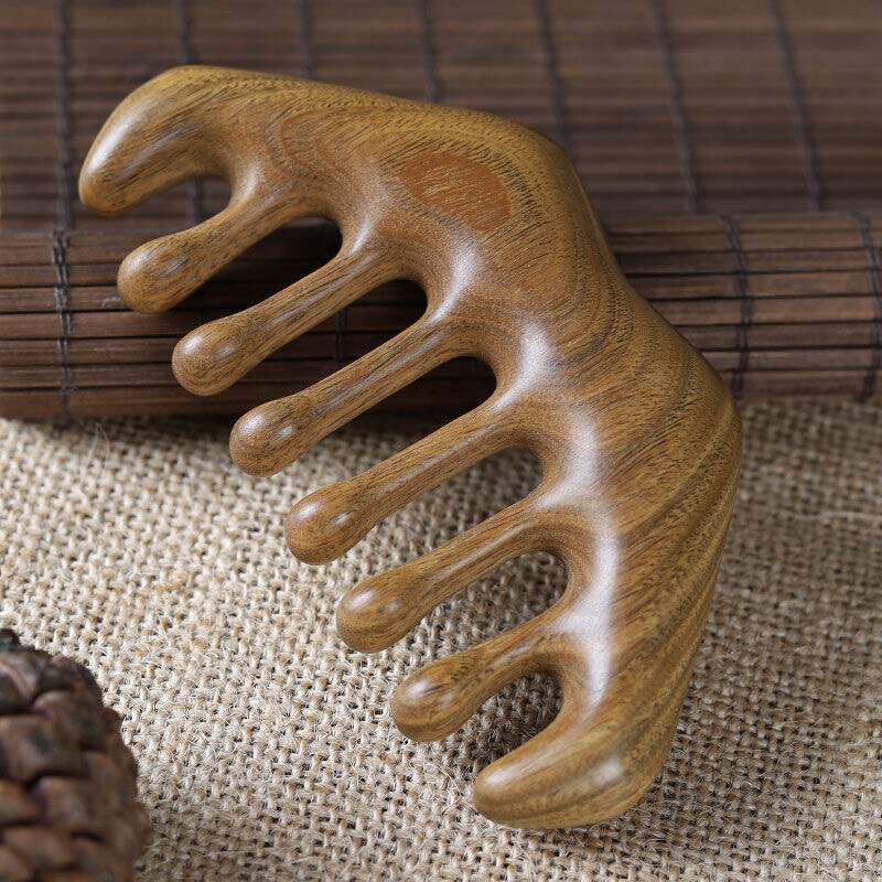 Natural sandalwood meridian massage comb household... – Grandado