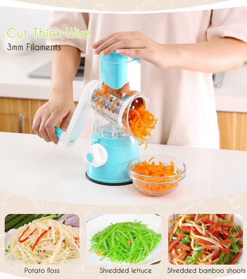 3 in 1 Multifunction Vegetable Cutter Kitchen Roun... – Grandado