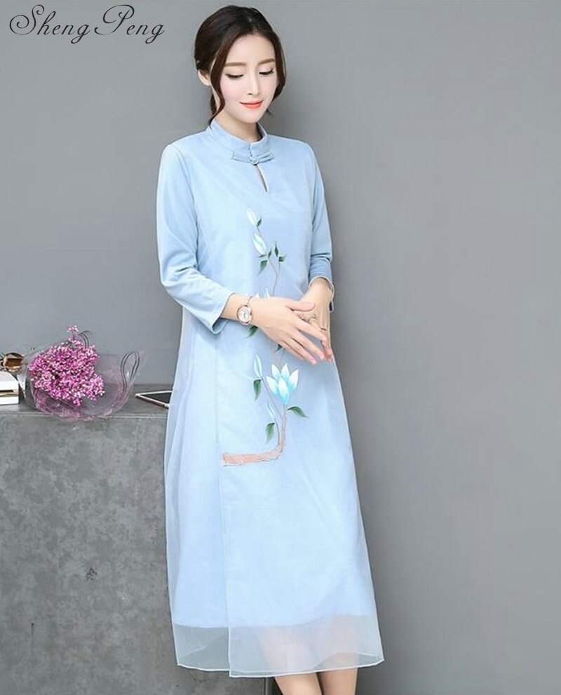 Chinese cheongsam dress ao dai style gown dress ch... – Vicedeal