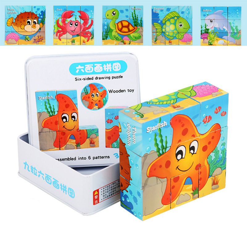 Six-sided Drawing Puzzle Wooden Toy Stereoscopic B... – Vicedeal