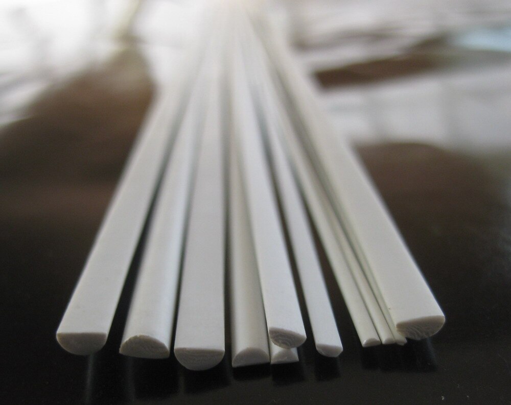 ABS07 40 stks Styreen ABS Half Ronde Staaf 500mm L... – Grandado