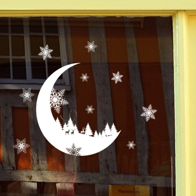Snow Month electrostatic Wall Sticker Window Glass... – Grandado
