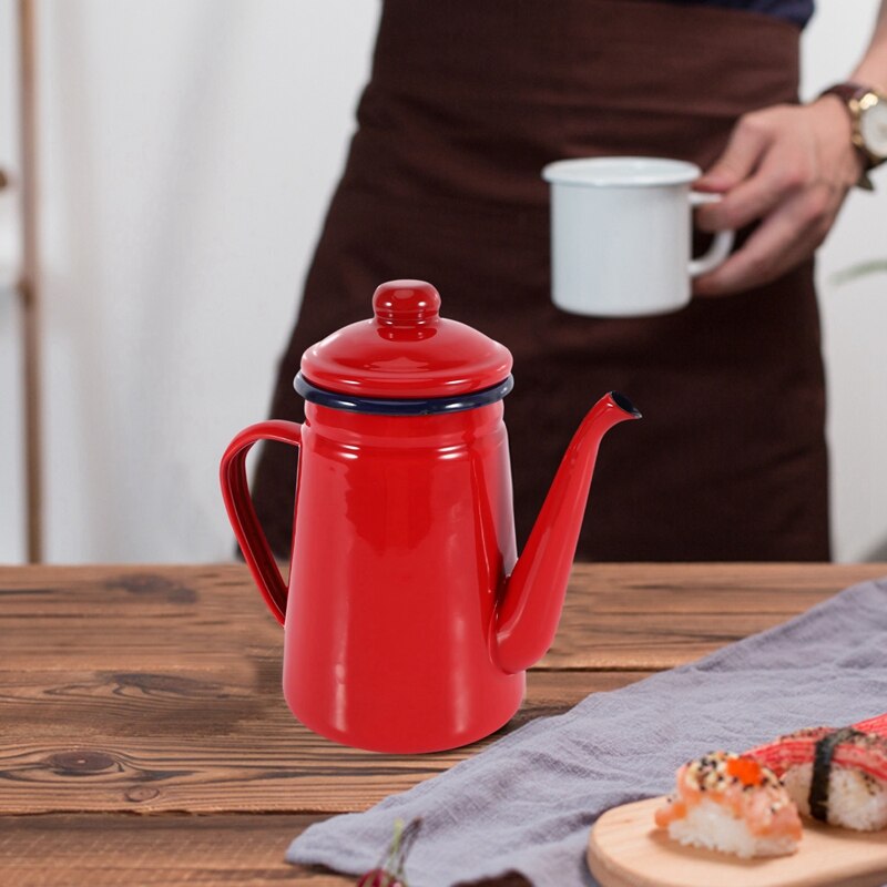 1.1L Enamel Coffee Pot Hand Tea Kettle Induction C... – Grandado