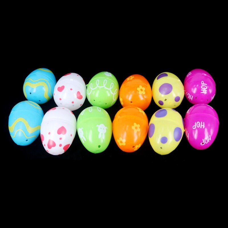 12Pcs Easter Plastic Opening Eggs DIY Printed Craf... – Grandado