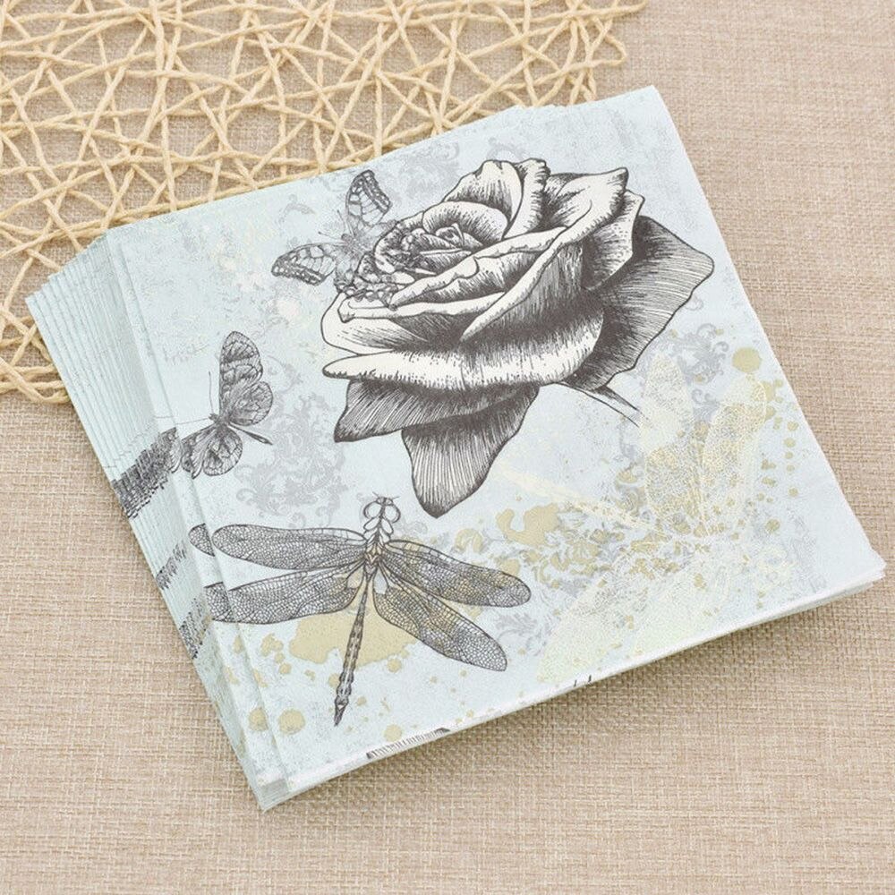 20 Ps/bag Dragonfly Papier Handdoek Servet Tissue ... – Grandado