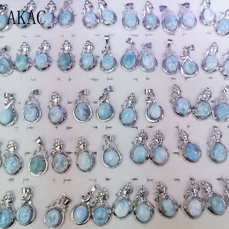 Colgantes de larimar naturales de 8x10mm, 2 anillo... – Grandado