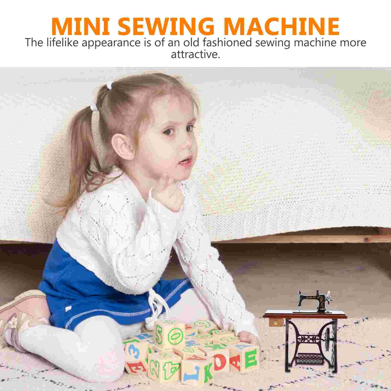 1:12 Mini House Wooden Sewing Machine Miniature Ta... – Vicedeal