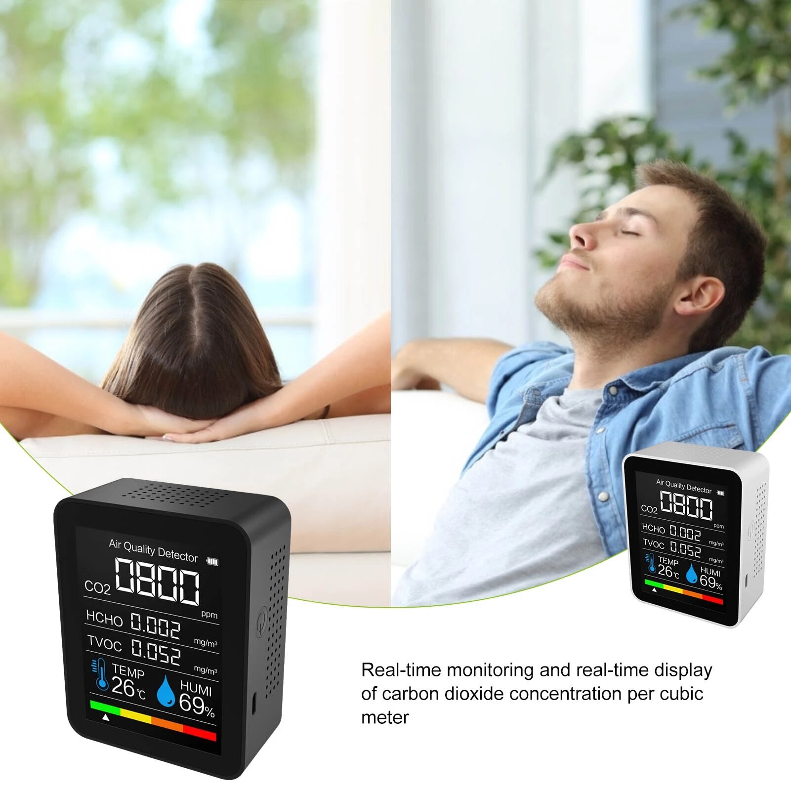 5in1 Indoor Air Monitor Lcd Digital co2 Air Meters... – Vicedeal