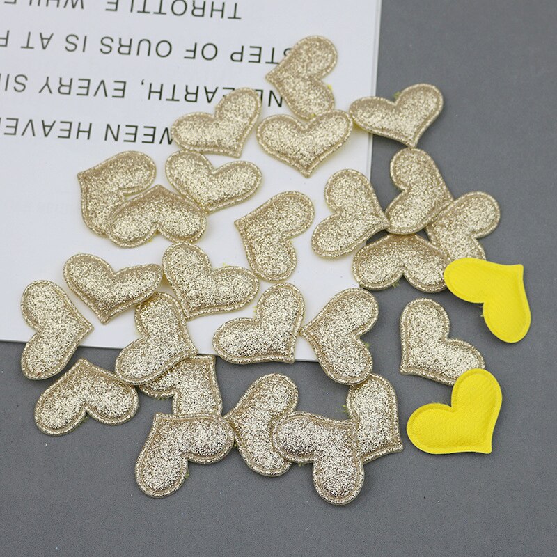 50Pcs 3.9cm Glitter Love Heart Padded Appliques DI... – Grandado