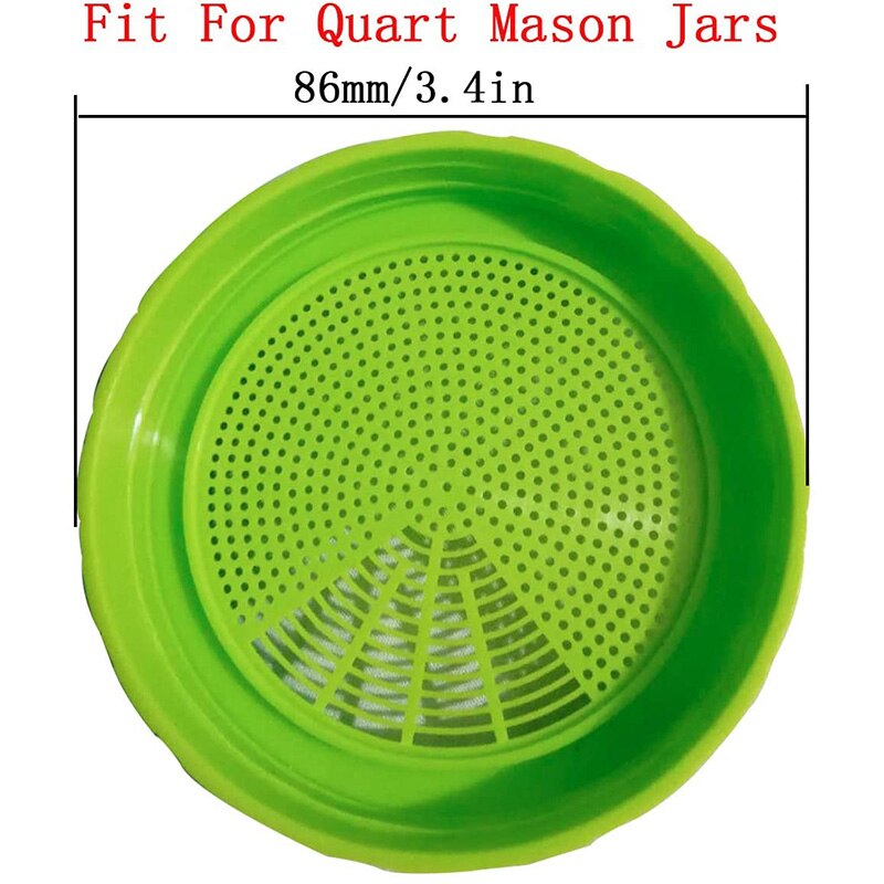 6 Pack Sprouting Jar Strainer Lids - Wide Mouth Ma... – Grandado