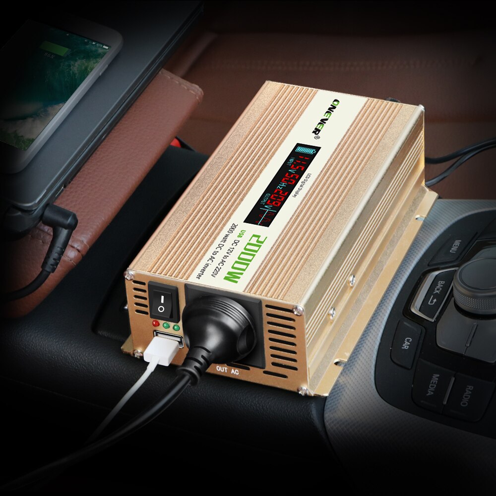 Onever 2000W Car Power LED Inverter Converter DC 1... – Grandado