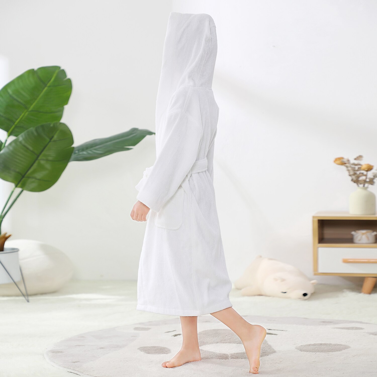 Girls Boys Pure Cotton Terry Towel Soft Hooded Rob... – Grandado