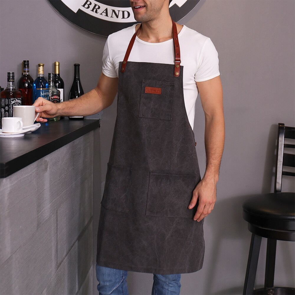 Weeyi Фартуки Dikke Canvas Unisex Schort Bib Chef ... – Grandado