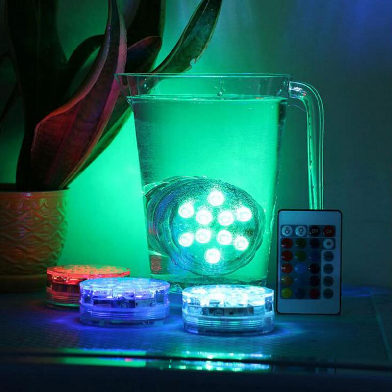 10 LED Night Lamps With Remote Diving Lamp RGB Dim... – Grandado