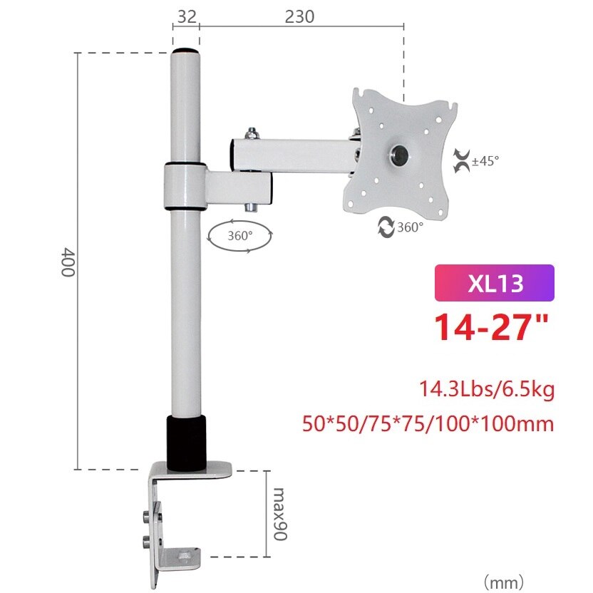 HILLPORT 10-27" Single Arm Lcd Tv Table Mount... – Vicedeal