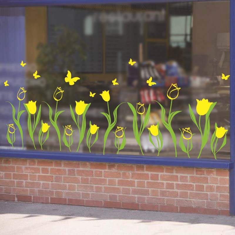 Very nice orange tulip wall stickers PVC Material ... – Grandado