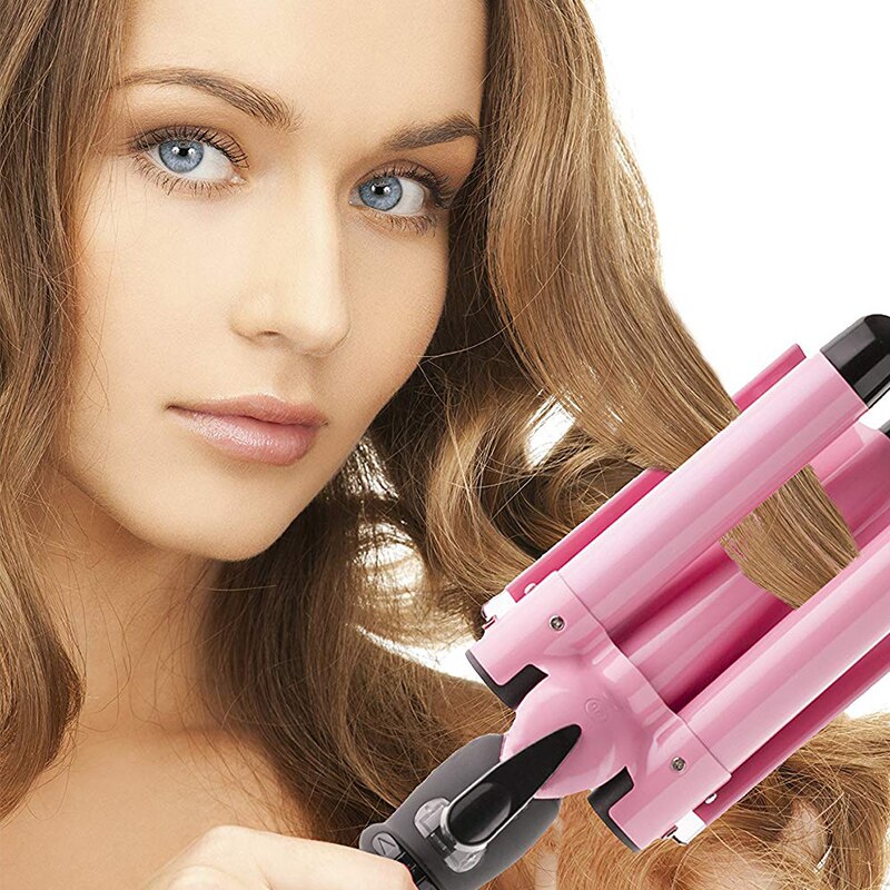 Ceramic Triple Barrel Hair Curler Irons Wave Fluff... – Vicedeal