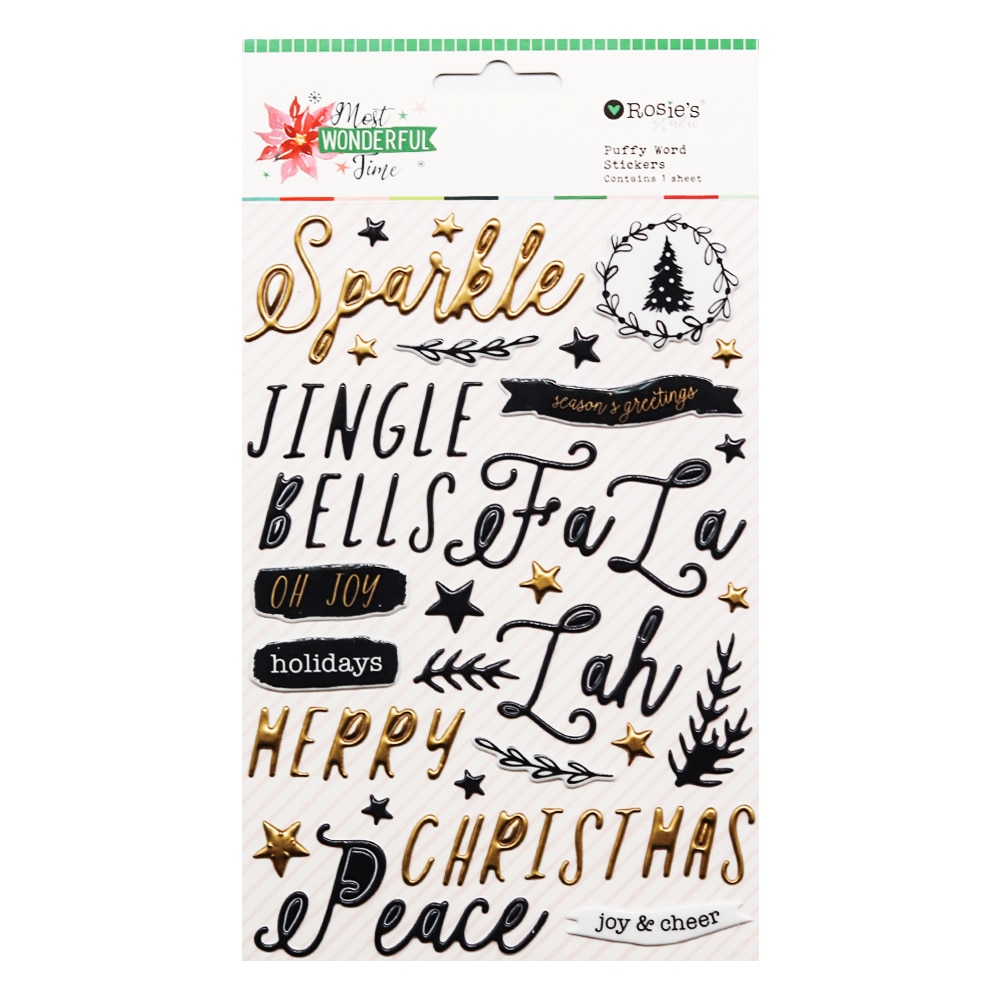 CRZCrafter Puffy word stickers Christmas self adhe... – Grandado