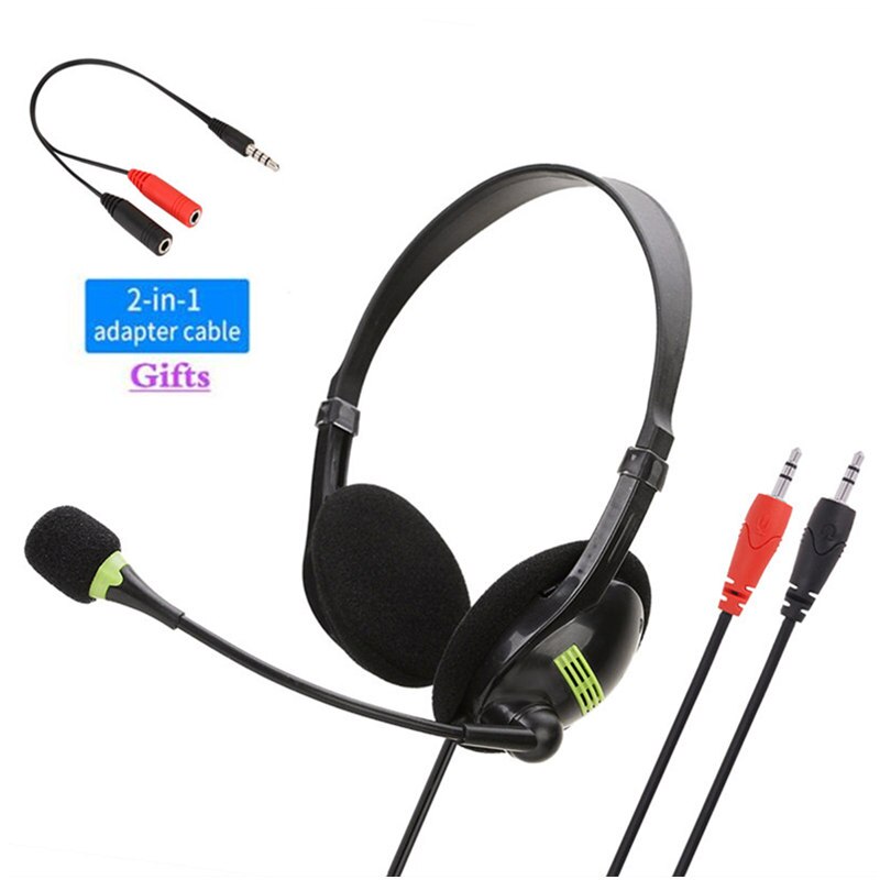 Lette hovedtelefoner med 3.5mm stik med ledning og... – Vicedeal