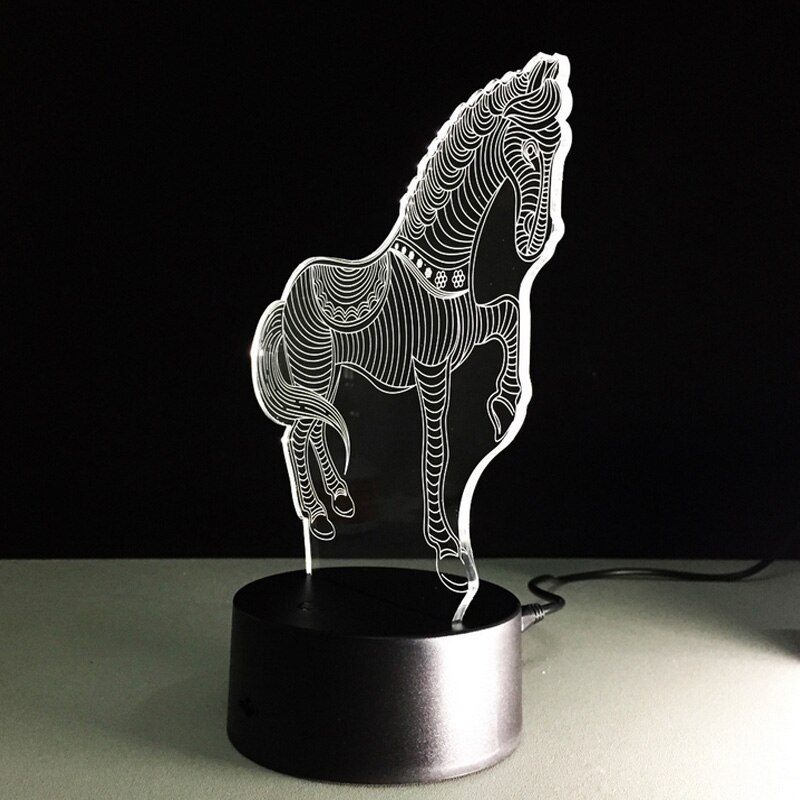 3D Lamp Horse LED Illusion Animal Desk Table Night... – Grandado