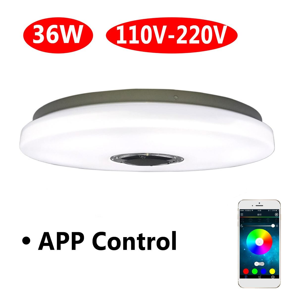 Intelligente 36/60W 6500K Moderne RGB LED plafond ... – Grandado