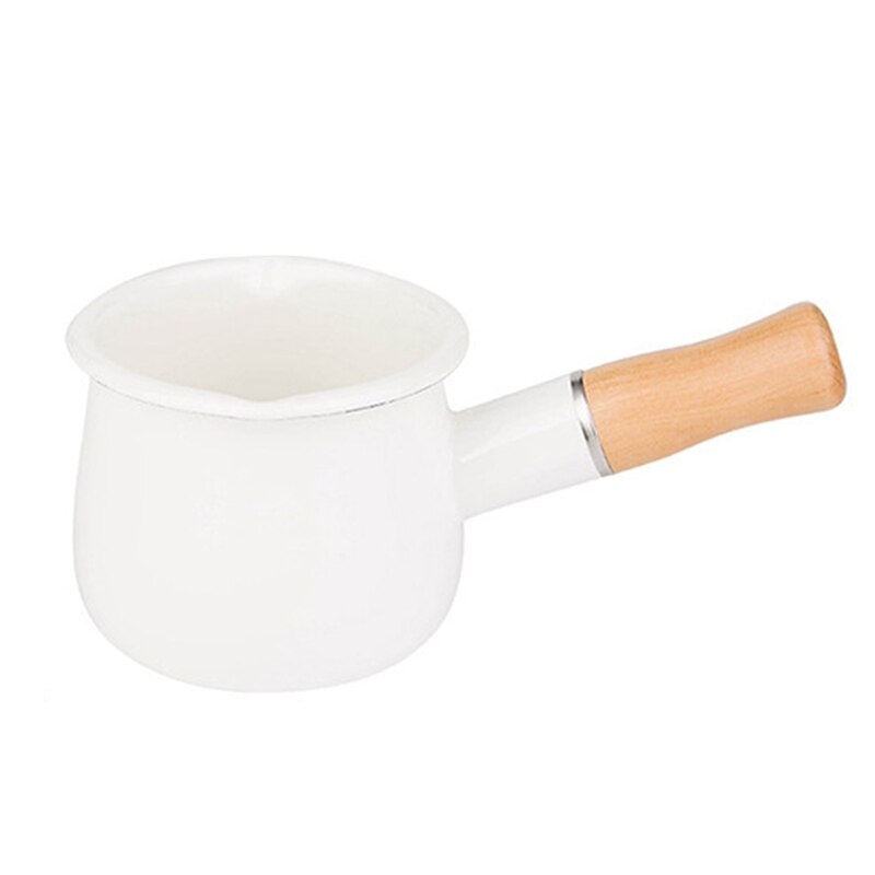 Enamel Milk Pot with Wooden Handle Mini Milk Coffe... – Grandado