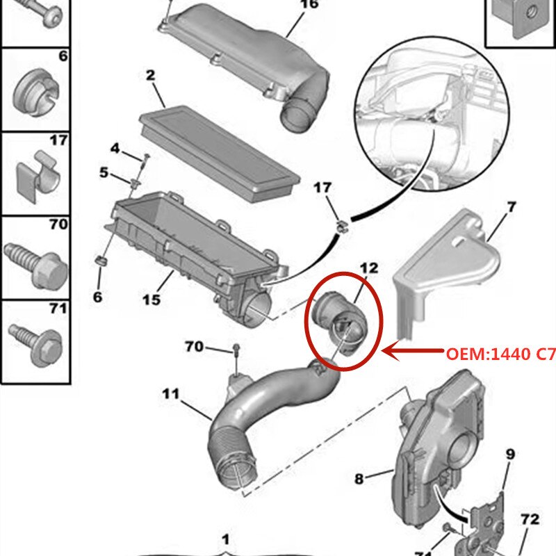 Tubo de conexión inferior para filtro de aire de c... – Grandado