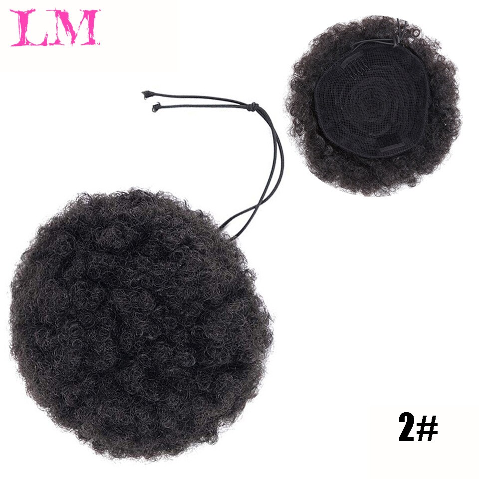 LM Puff Afro Kinky Short Curly Bangs Drawstring Af... – Vicedeal