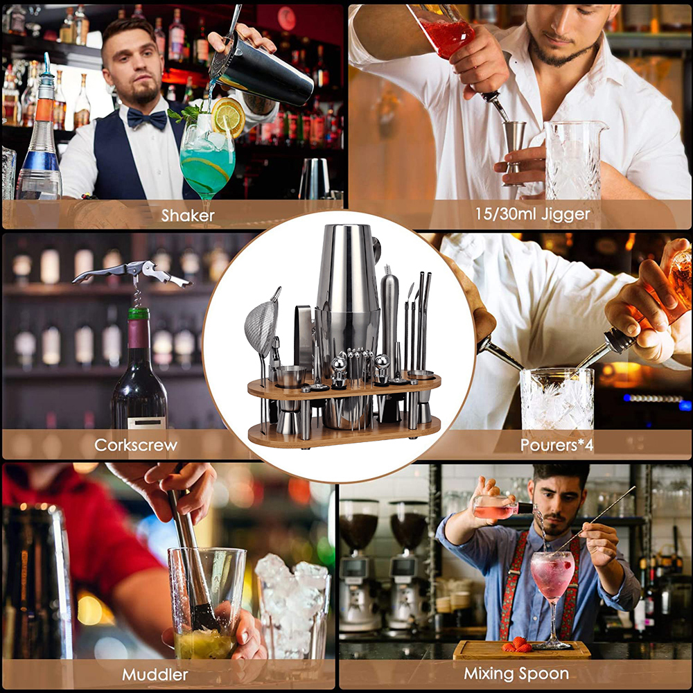 23-Piece Cocktail Shaker Set,Bartender Kit With Ov... – Grandado