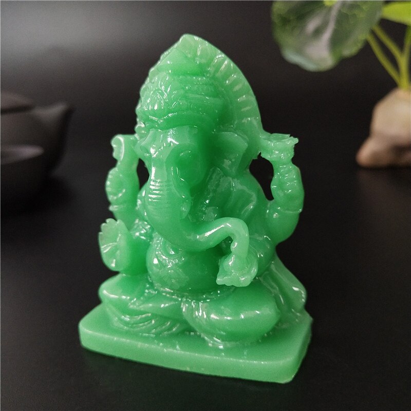 Glowing Lord Ganesha Buddha Statue Man-made Jade S... – Grandado
