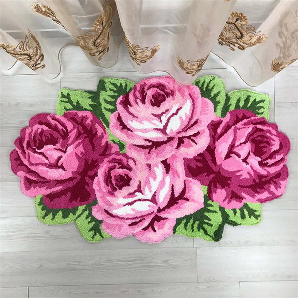 110*70cm Carpet Rose Flower Rug Wedding Carpet Flo... – Vicedeal