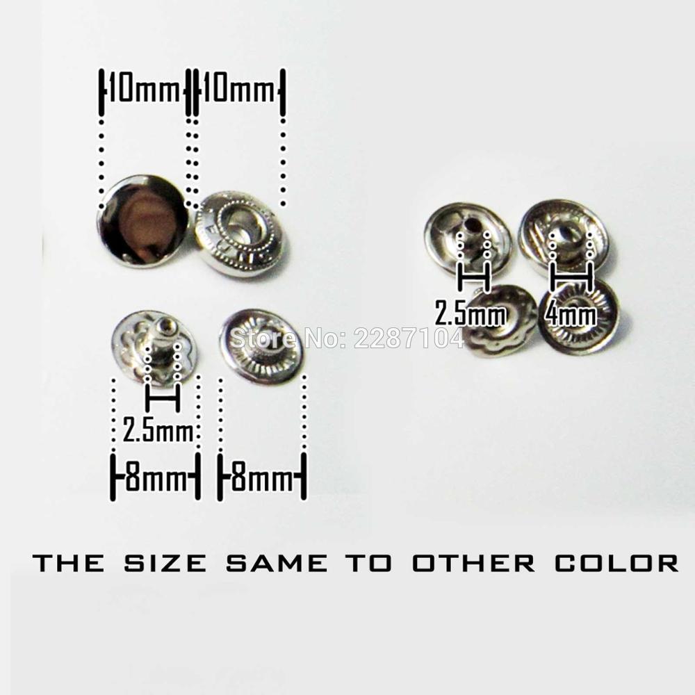 50sets 655# 10mm Metal No Sewing Snap Button Press... – Vicedeal