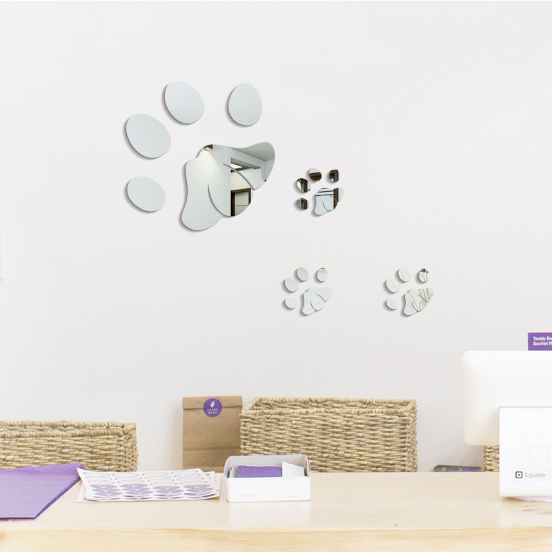 3D Acryl Spiegel Muursticker Leuke Kat Klauw Footp... – Grandado