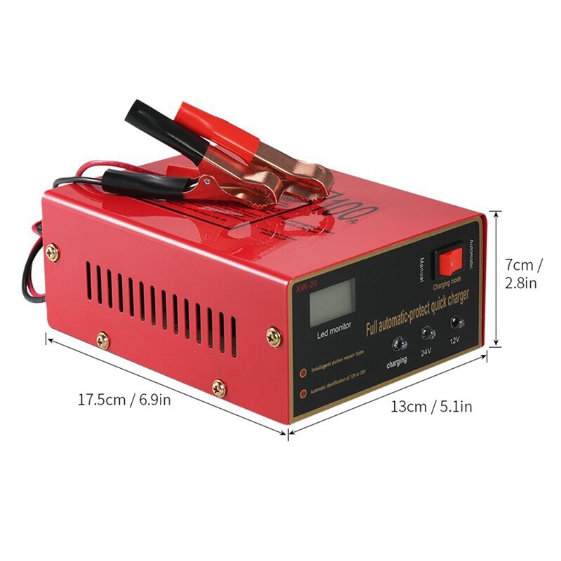 12V/24V Auto Batterij Lader Volt Zuiver Koper Puls... – Grandado