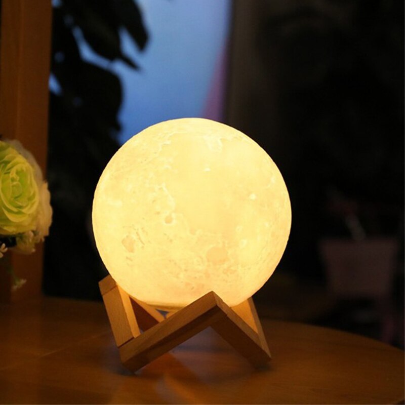 1pc 8CM 3D Plastic Moon Light USB Charging 3 Tone ... – Grandado